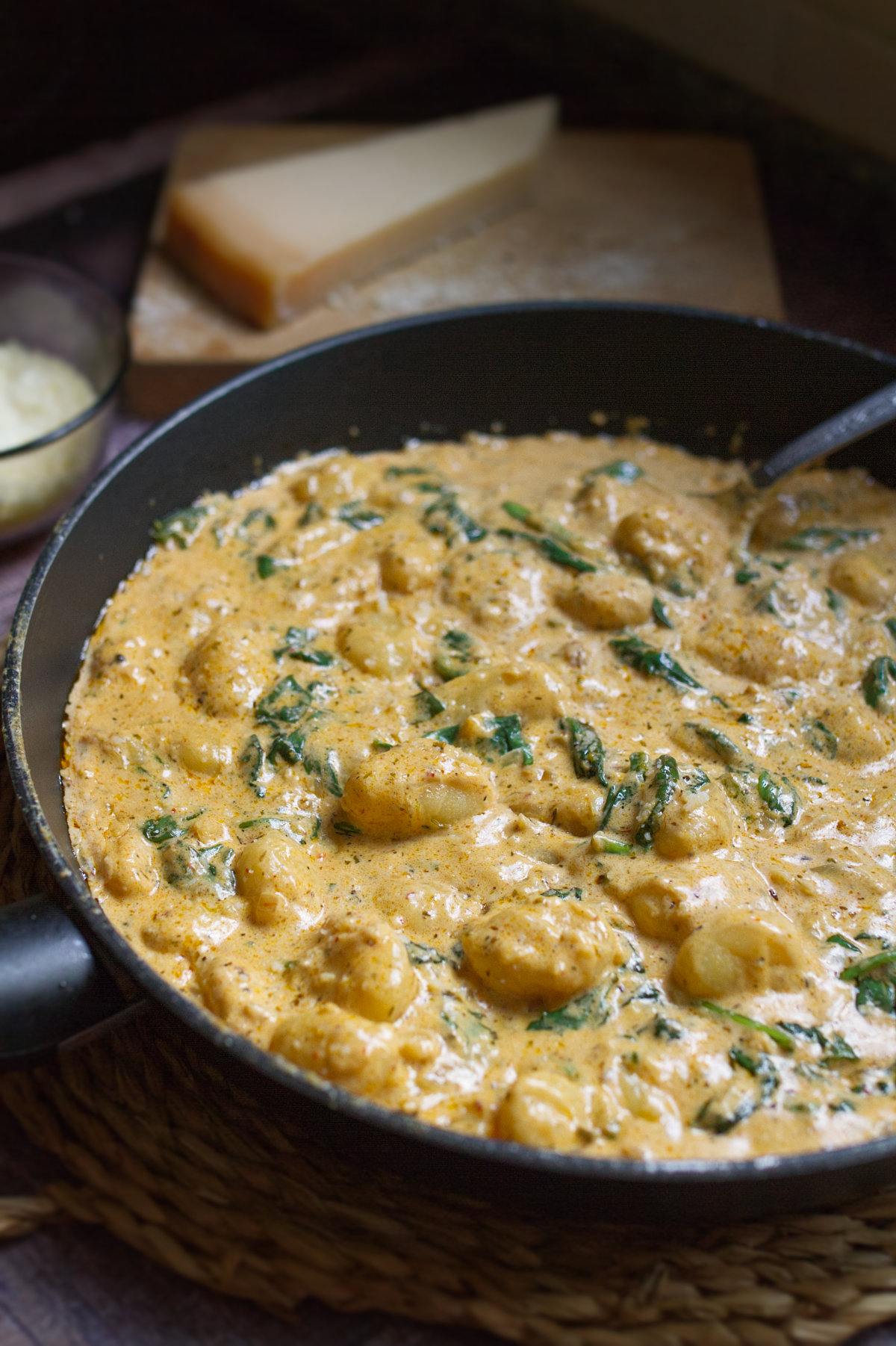 Creamy Gnocchi with Parmesan, Spinach, & Black Pepper